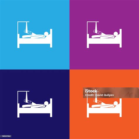 붕대를 감은 다리 아이콘으로 누워있는 남자 병원 아이콘에 있는 환자의 요소입니다 웹 사이트에 대한 기호 컬렉션 아이콘 개요 석고붕대에 대한 스톡 벡터 아트 및 기타 이미지