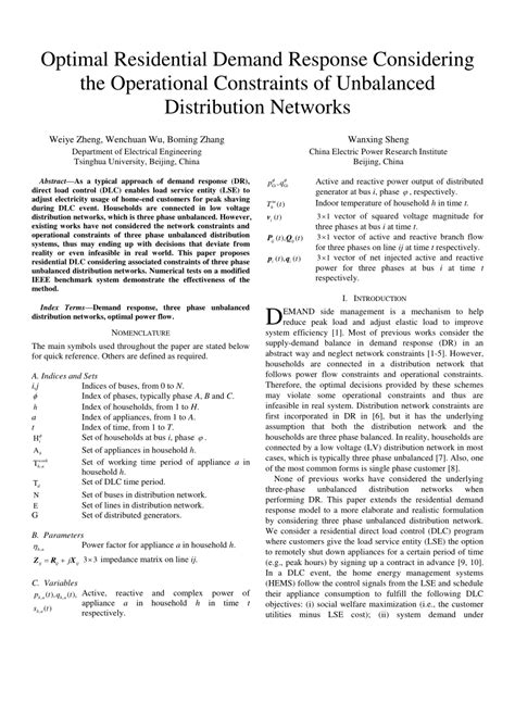 Pdf Distributed Optimal Residential Demand Response Considering Operational Constraints Of