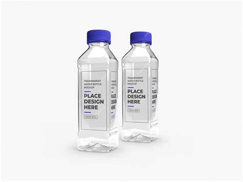 현실적인 투명 플라스틱 병 모형 프리미엄 Psd 파일