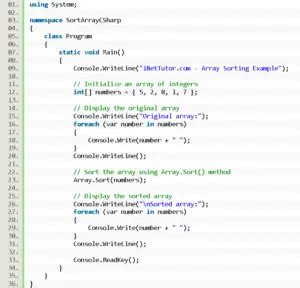 Sorting Array Of Integers In C INetTutor Com