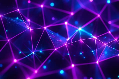 matrix of dynamic data streams and glowing geometric patterns premium