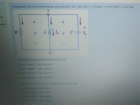 Solved In The Parallel RLC Circuit Shown Below Assuming V Chegg Com