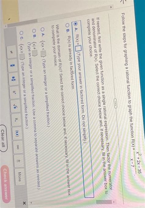 Solved Follow The Steps For Graphing A Rational Function To Chegg