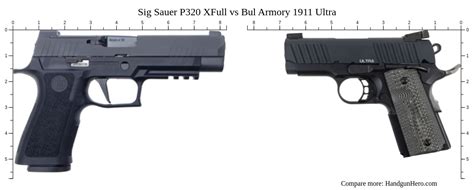 Sig Sauer P320 XFull Vs Bul Armory 1911 Ultra Size Comparison Handgun Hero