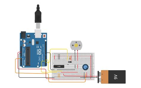 Circuit Design Project 16 Using An L293d Motor Driver Ic Tinkercad