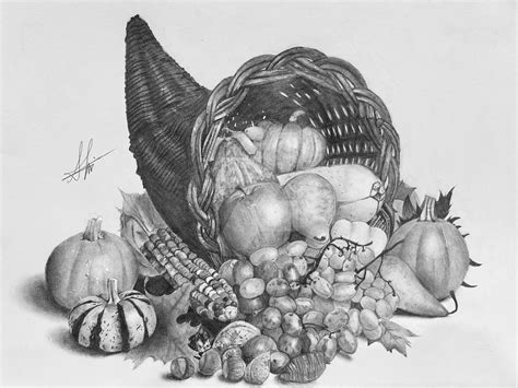 Cornucopia Drawing By Saksketchess On Deviantart