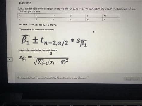 Solved Question 9 Construct The 95 Lower Confidence