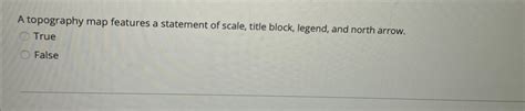 Solved A Topography Map Features A Statement Of Scale Title