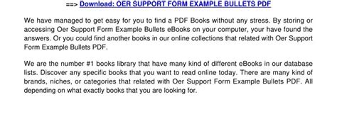 Oer Support Form Example ≡ Fill Out Printable Pdf Forms Online