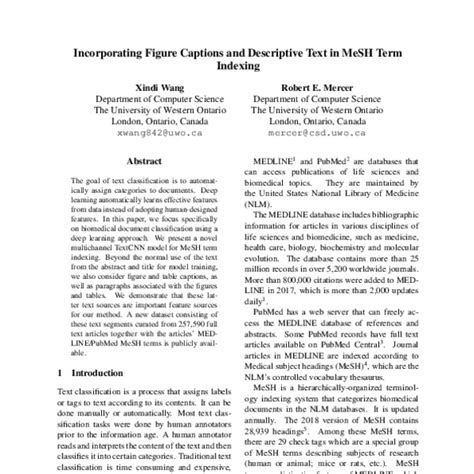 Incorporating Figure Captions And Descriptive Text In Mesh Term