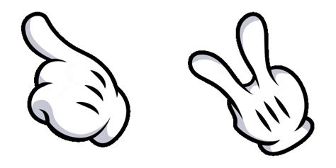 Mickey Mouse Hand Victory Animated Cursor Sweezy Cursors