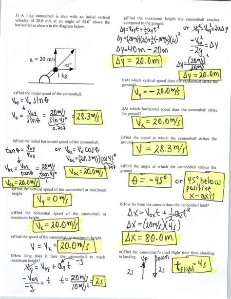 KEY Projectile Motion W Iniitial Angle Physics And AP Physics