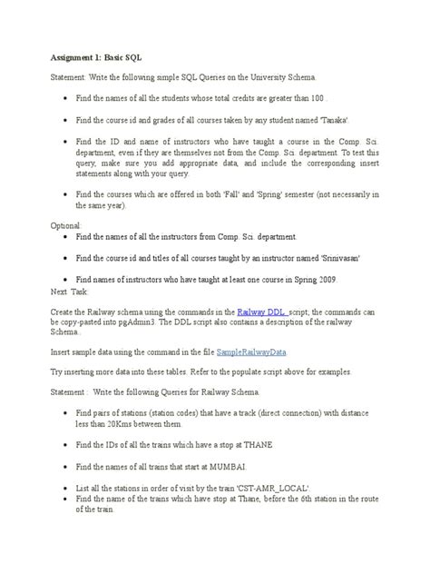 Sql Assignment Pdf Sql Software Engineering