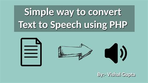 Simple Way To Convert Text To Speech Using Php Text To Speach Api Youtube
