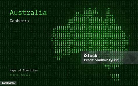 australia map shown in binary code pattern matrix numbers zero one向量圖形及