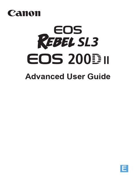 Canon Eos 200d Mark Ii Pdf Camera Exposure Photography