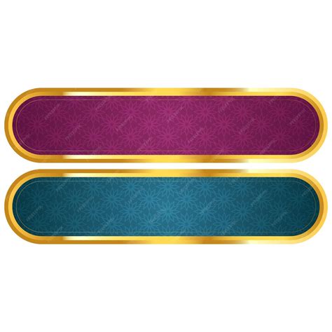 럭셔리 골든 세트 아랍 이슬람 배너 타이틀 프레임 텍스트 박스 배경 프리미엄 벡터