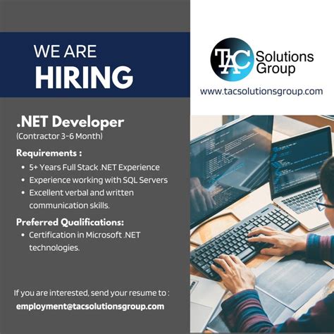 Tac Solutions Group On Linkedin Hiring Netdeveloper Tacsolutionsgroup