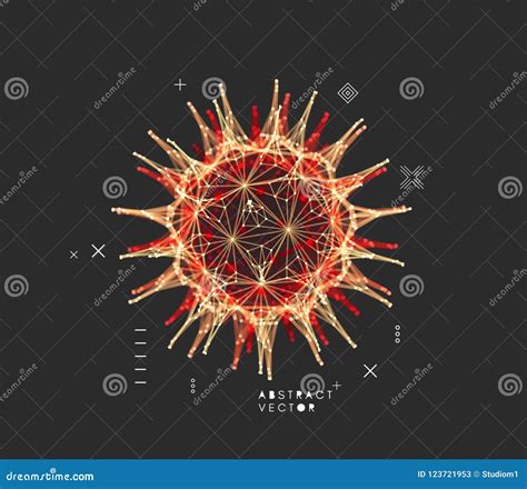 Sphere With Connected Lines And Dots Global Digital Connections Wireframe Illustration