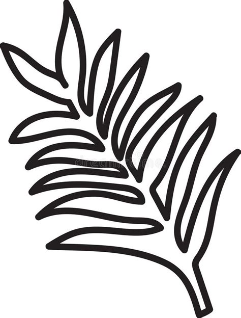 A Leafy Plant With A Black Outline Stock Vector Illustration Of