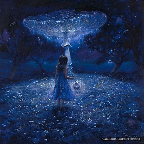 Ai创作图蓝色系手绘插画 蓝调意境画 梦幻唯美蓝色系少女 星空女孩插画 梦幻世界里的姑娘 梦幻场景插画 蓝色月光下 星空下的少女 蓝色调意境梦境梦幻 梦幻风景女孩 蓝色系冷淡风童话卡通 孤独的