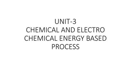Chemical And Electro Chemical Based Process Pdf