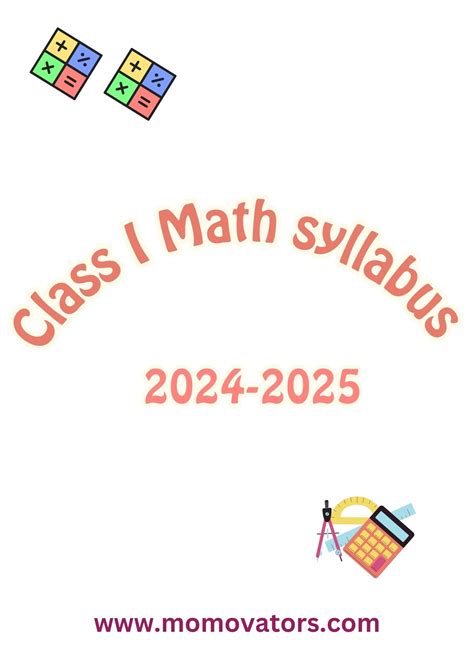 Class 1 Math Syllabus 2024 2025