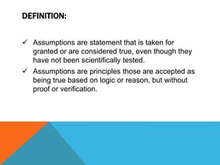 Presentation On Assumptionspptx