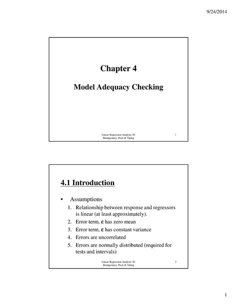 chapter 04 regression 5e linear regression analysis 5e montgomery peck and vining 1 chapter 4