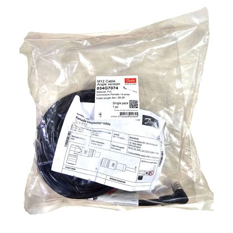 Hunter Liberty Corp Danfoss M12 Female Angle Connector Cable 8m 034g7074 Hunter Liberty Corp Danfoss M12 Female Angle Connector Cable 8m 034g7074