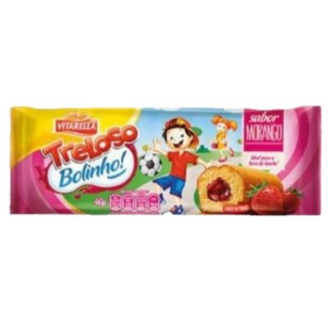 Bolo Treloso Baunilha Com Morango Vitarella 40g Deskontão Atacado