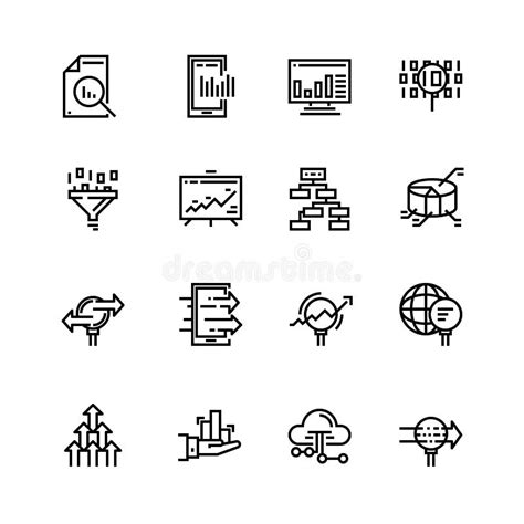 Simple Set Of Data Analysis Related Vector Line Icons Contains Such