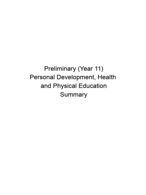 Preliminary Year 11 Pdhpe Summary Notes Core 1 2 Options 1 3 64bf60b482cd6 Pdf