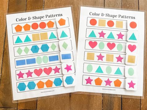 Complete The Shape Pattern Printable Free Preschool Worksheet Two Mama Bears
