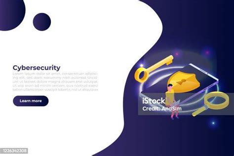 사이버 보안 보호 네트워크 안전 데이터 아이소메트릭 개념 웹 페이지 디자인 템플릿입니다 벡터 일러스트레이션 3차원 형태에 대한 스톡 벡터 아트 및 기타 이미지 Istock