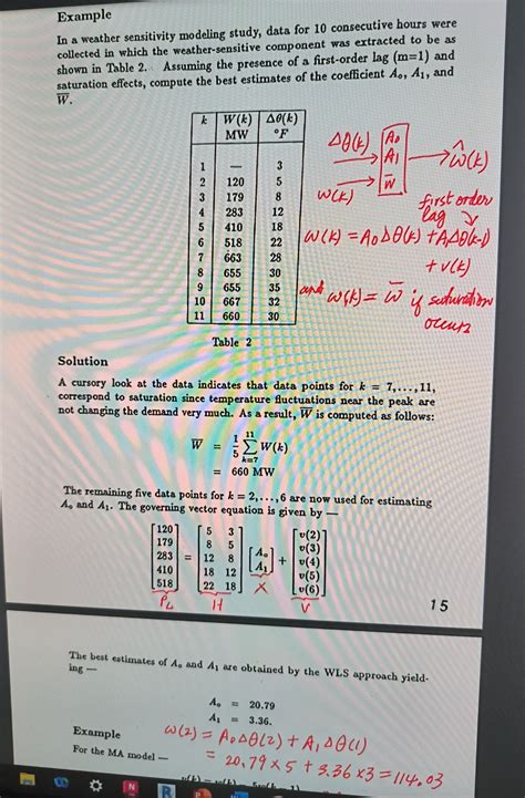 ExampleIn A Weather Sensitivity Modeling Study Data Chegg Com