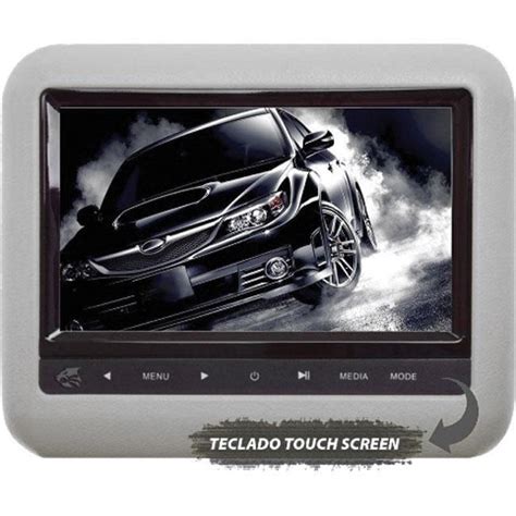 Monitor Acoplável Tiger Auto Tela Led 7 Polegadas Cinza Touch Screen Leitor Dvd Usb Joystick S