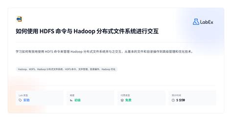 如何使用 Hdfs 命令与 Hadoop 分布式文件系统进行交互 Labex