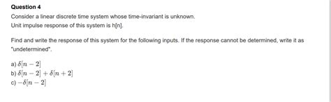 solved consider a linear discrete time system whose