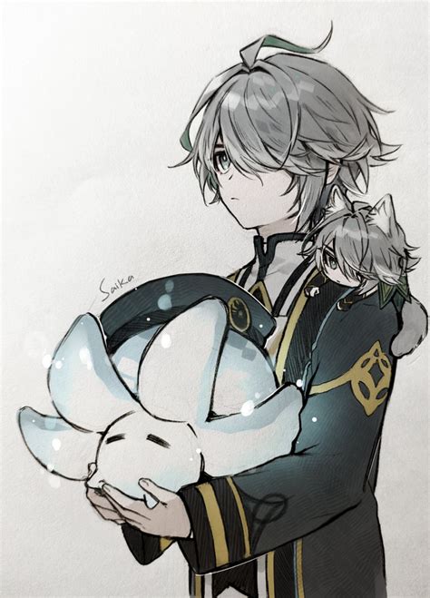 Safebooru 1boy Absurdres Aged Down Ahoge Akademiya Uniform Alhaitham