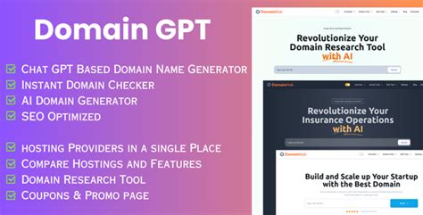 Domain Gpt Ai Domain Name Generator Domain Tools React Nextjs