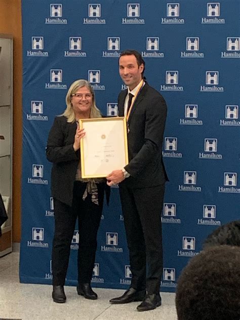 Humbled To Have Been Added To The Order Of Hamilton Last Evening By Our Citys Mayor Andrea