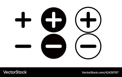 Plus And Minus Icon Set Royalty Free Vector Image