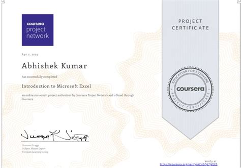 Abhishek Kumar On Linkedin Microsoft Excel Learning Courseracertificate Courseracertified…