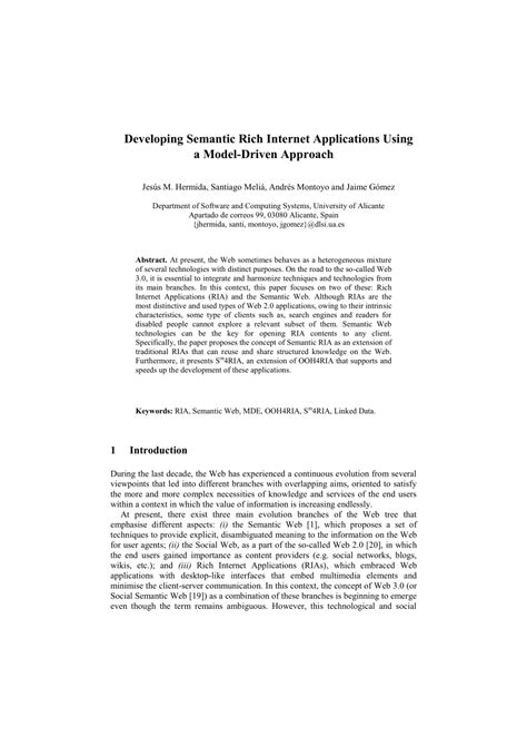pdf developing semantic rich internet applications using a model