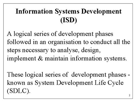 Information Systems Design Information Systems Development Isd Systems