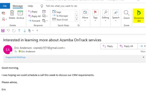 How To Create A Microsoft Dynamics 365 For Sales Contact From Outlook