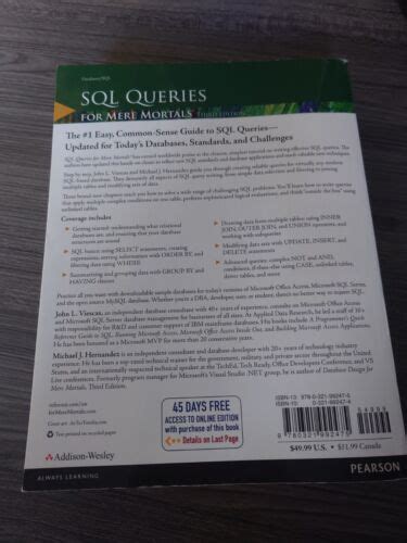 for mere mortals ser sql queries for mere mortals a hands on guide
