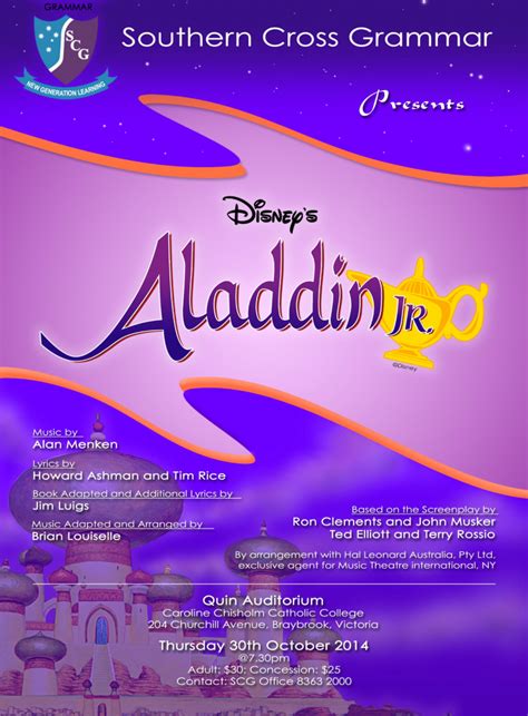 Aladdin Poster Southern Cross Grammar