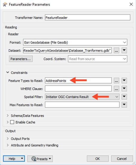 Using The Featurereader To Query A Geodatabase Fme Support Center